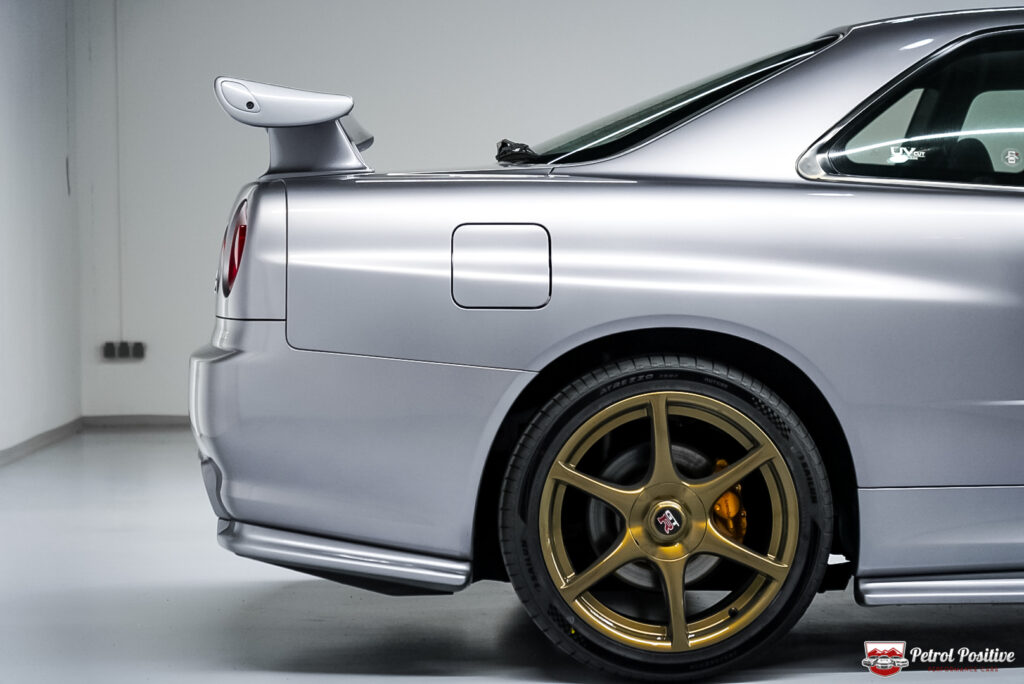 Nissan Skyline R34 GTR Vspec KV2 Silver – Petrol Positive Performance ...