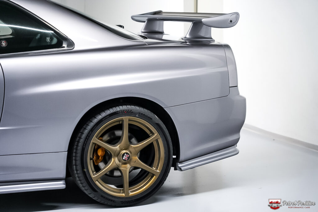 Nissan Skyline R34 GTR Vspec KV2 Silver – Petrol Positive Performance ...