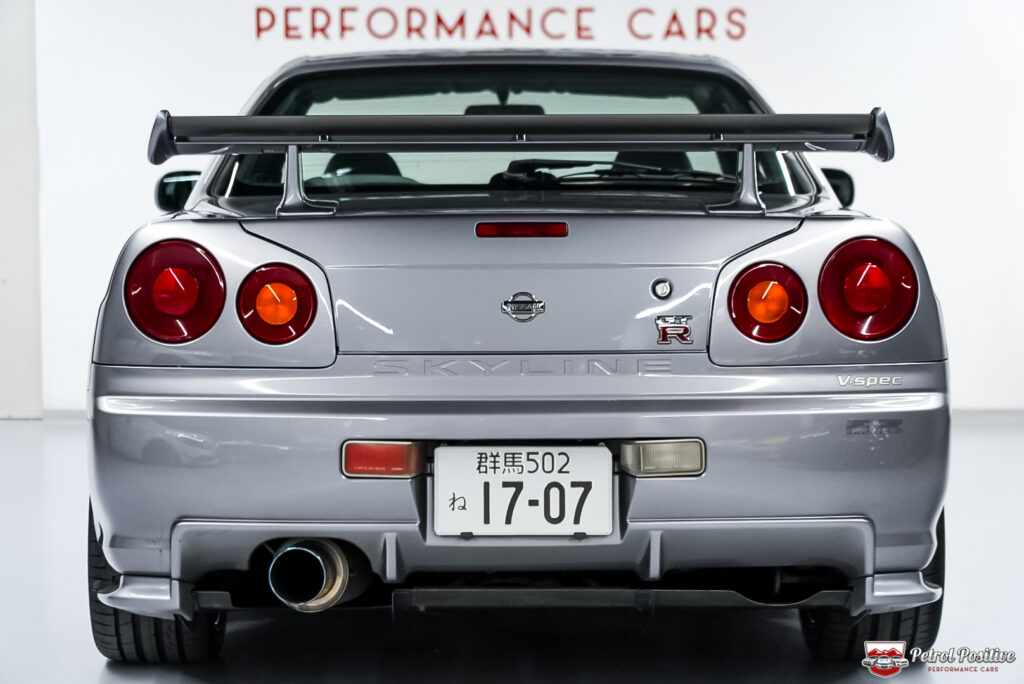 Nissan Skyline R34 GTR Vspec KV2 Silver – Petrol Positive Performance ...
