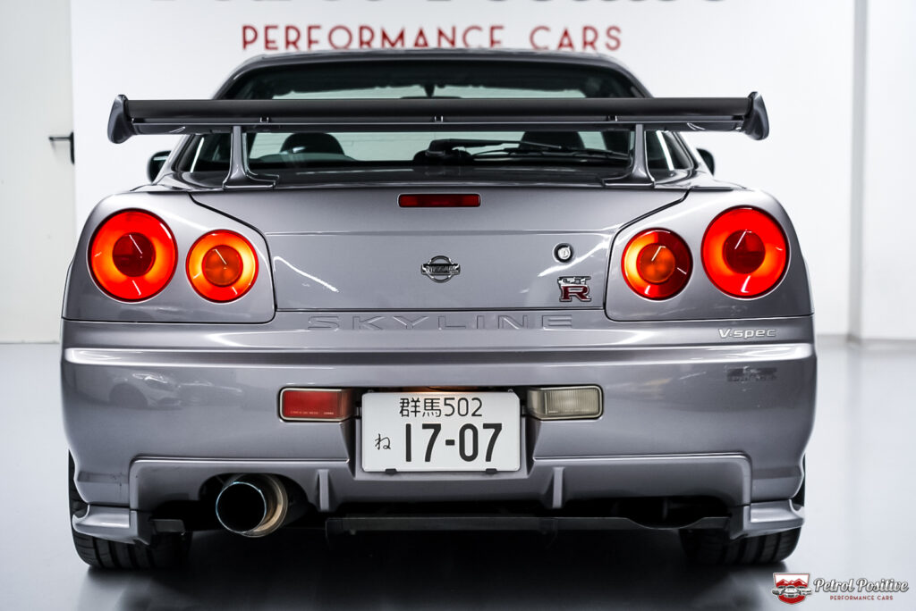 Nissan Skyline R34 GTR Vspec KV2 Silver – Petrol Positive Performance ...