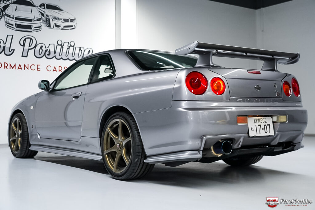 Nissan Skyline R34 GTR Vspec KV2 Silver – Petrol Positive Performance ...