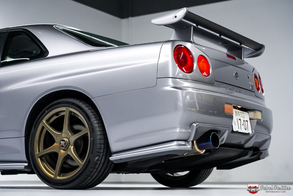 Nissan Skyline R34 GTR Vspec KV2 Silver – Petrol Positive Performance ...