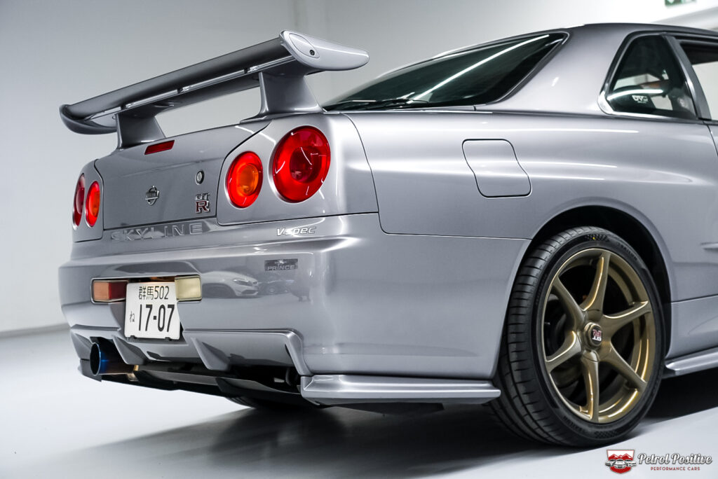 Nissan Skyline R34 GTR Vspec KV2 Silver – Petrol Positive Performance ...